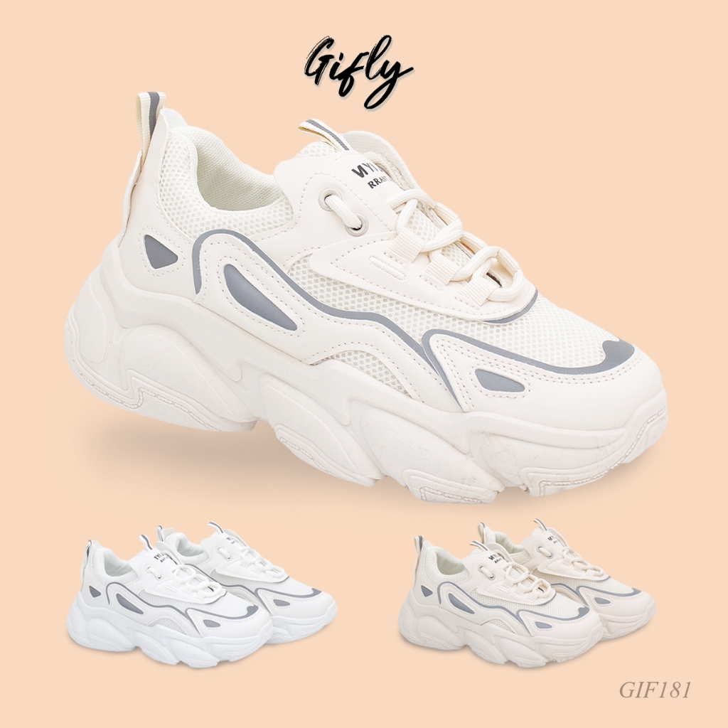 Jual GIFLY TaeYong Sepatu Sneakers Wanita Putih Hitam Sport Shoes White ...
