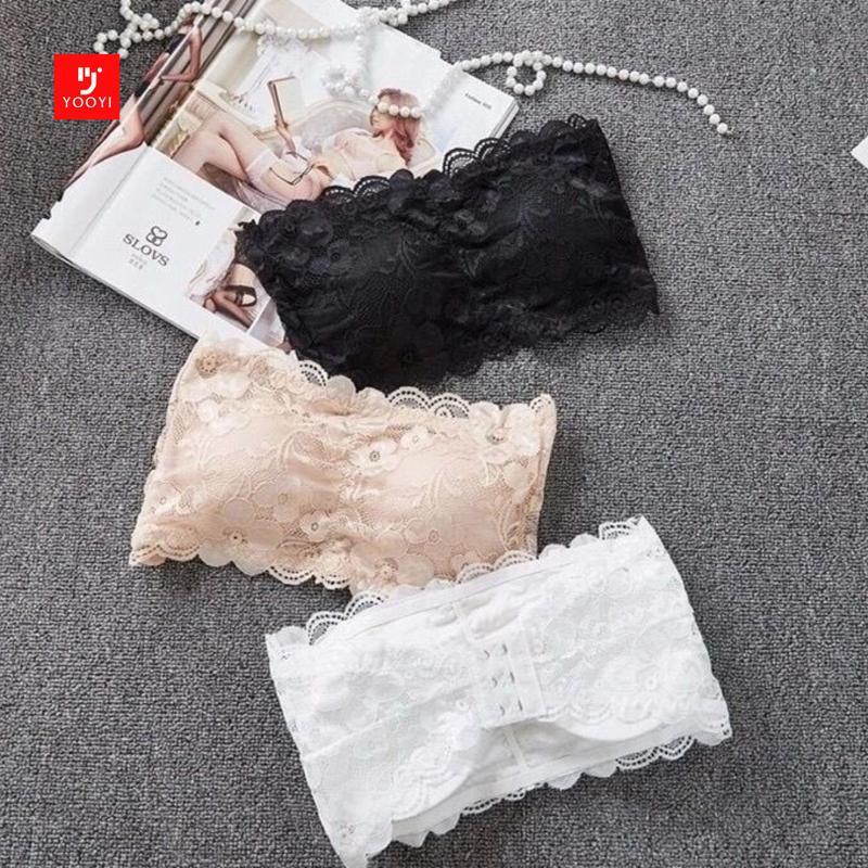 Jual Yooyi Bra Renda Fashion Wanita Bandeau Tanpa Tali Sport Bra Sexy ...
