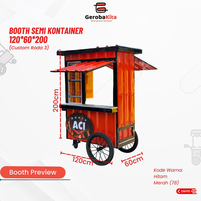 Jual Booth Semi Container 120x60x200 Roda 3 Custom Etalase | Shopee ...