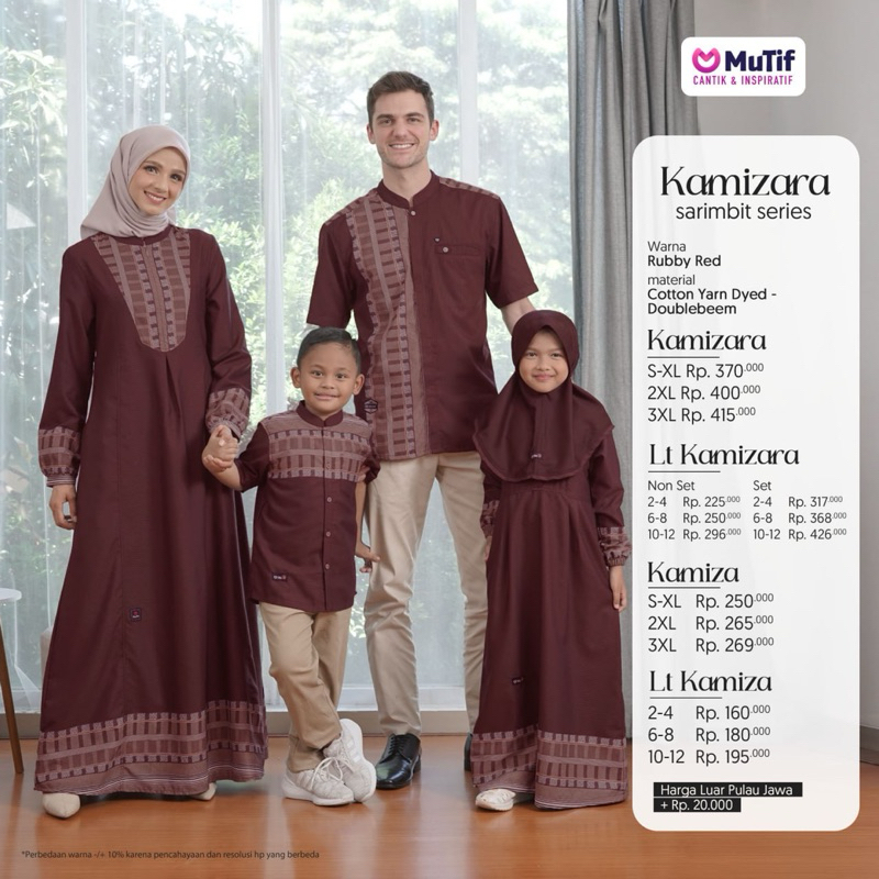 Jual Sarimbit Mutif Kamzara Ruby Red | Shopee Indonesia