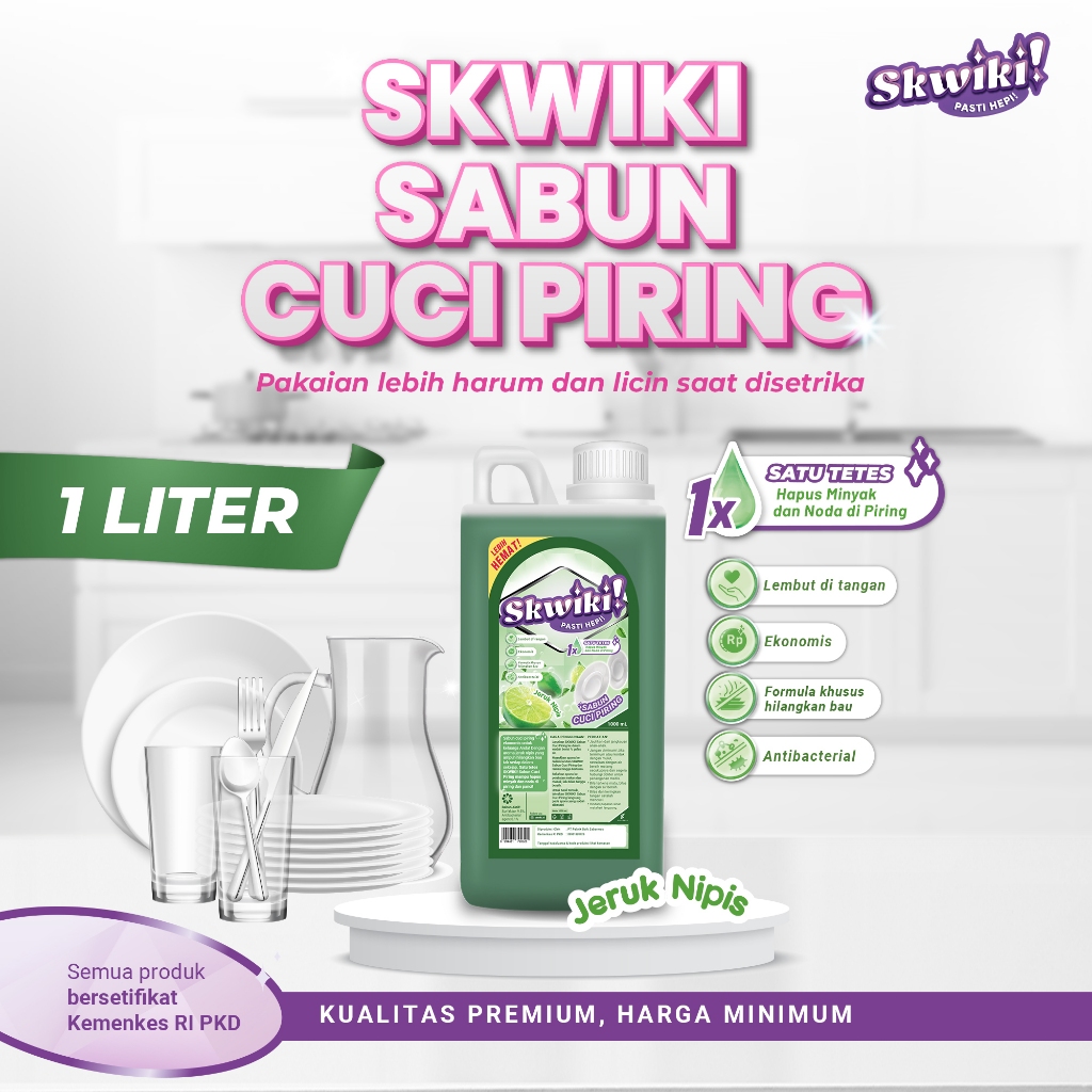Jual SKWIKI! Sabun Cuci Piring Jeruk Nipis Jerigen 1L | Shopee Indonesia