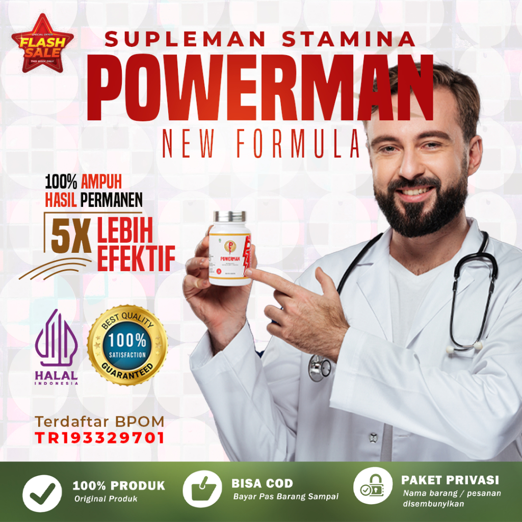 Jual POWERMAN 𝗥𝗘𝗦𝗠𝗜 𝗕𝗣𝗢𝗠 SUPLEMEN 𝗢𝗕𝗔𝗧 𝗞𝗨𝗔𝗧 TAHAN LAM 2 JAM 𝗢𝗥𝗜𝗚𝗜𝗡𝗔𝗟 ...
