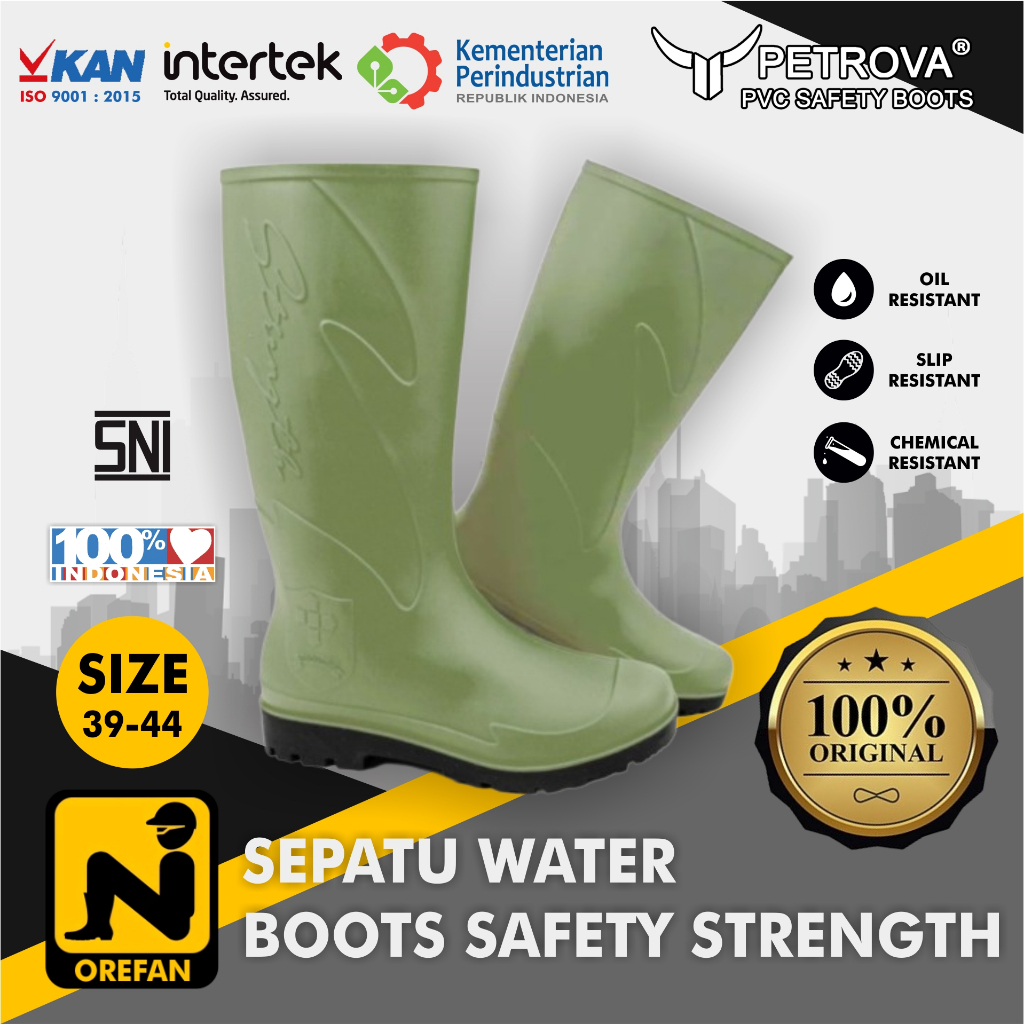 Jual Sepatu Boots Karet Proyek Safety SNI Berkualitas WATTER STRENGTH ...