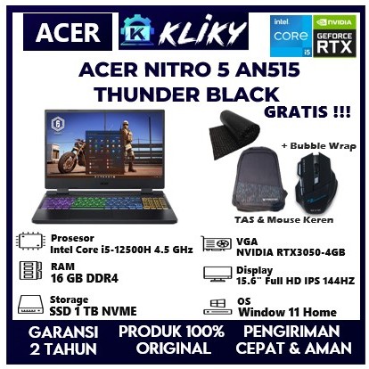 Jual Laptop Gaming Acer Nitro 5 AN515 Intel Core i5 Gen 12 Ram 16GB ...