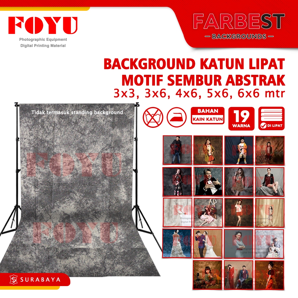 Jual Background Foto Katun Muslin Lipat Motif Sembur Abstrak Farbest ...