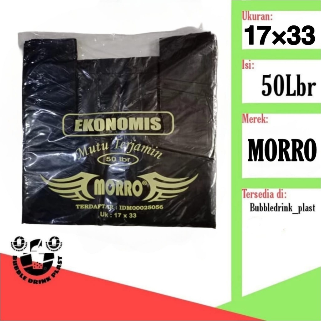 Jual Kantong Plastik Kresek Morro Ekonomis 17x33 Hitam isi 50 Lembar ...