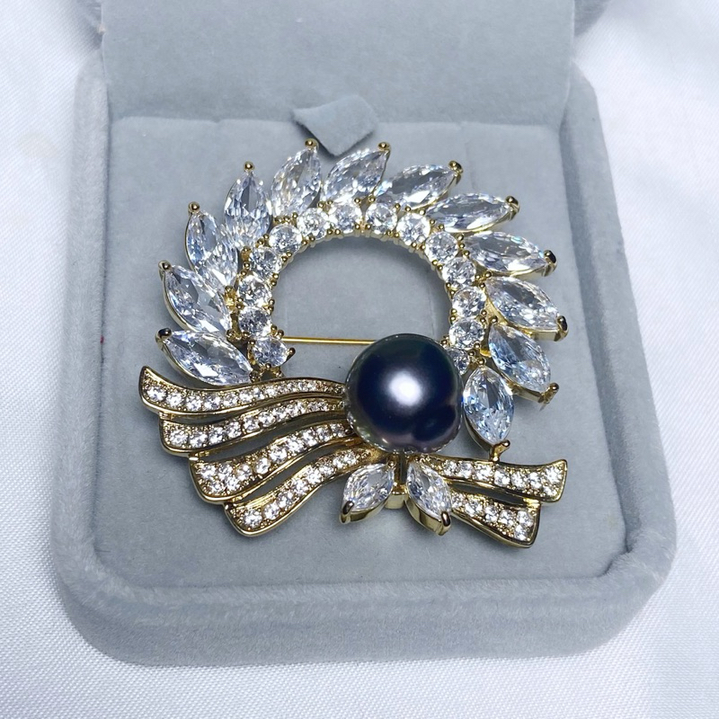 Jual Bros Pin Rhodium Lapis Emas 18k Mutiara Air Laut Asli Lombok ...