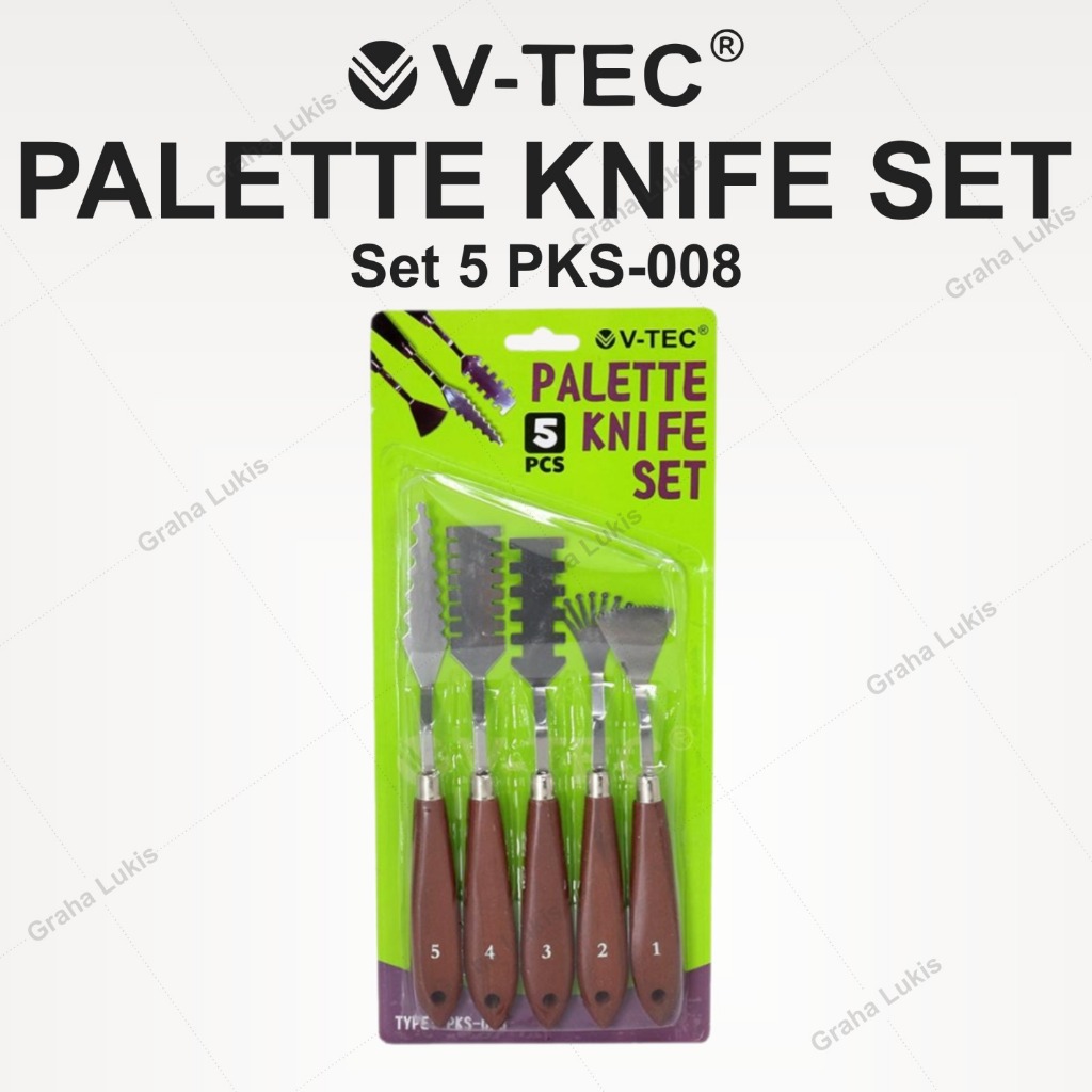 Jual V-TEC Palette Knife set PKS-008 / Pisau Palet V-TEC / Pisau Palet Gerigi | Shopee Indonesia