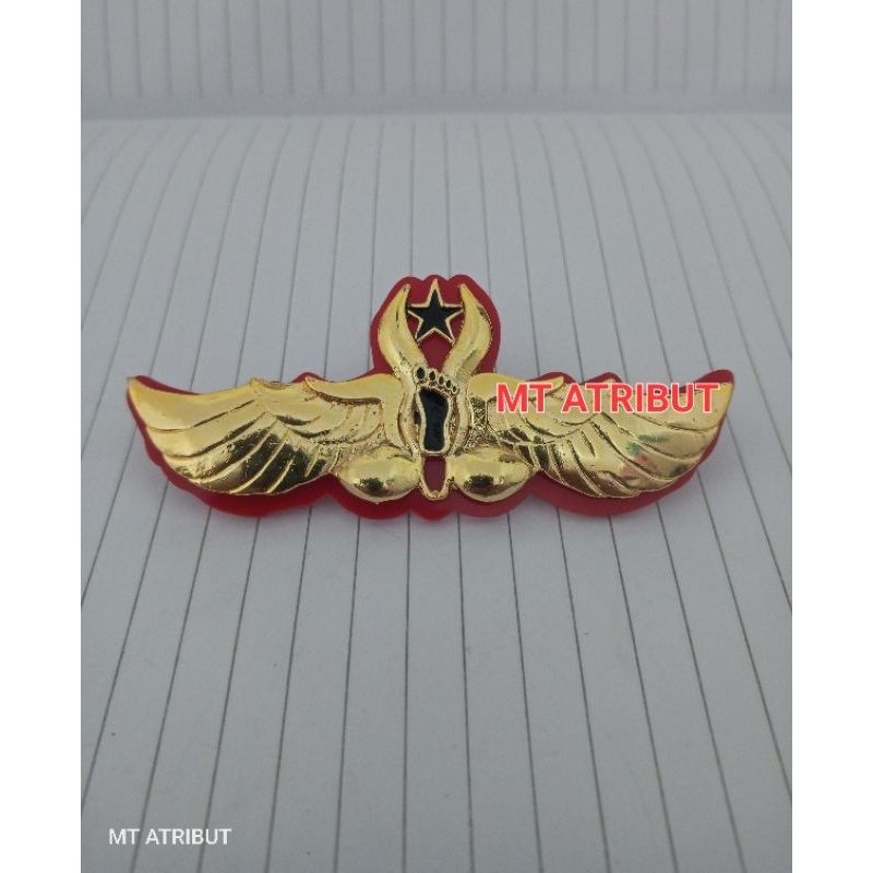 Jual BREVET/WING TAPAK MERAH "" HITAM + AKRILIK COR TIMBUL 3D PREMIUM ...