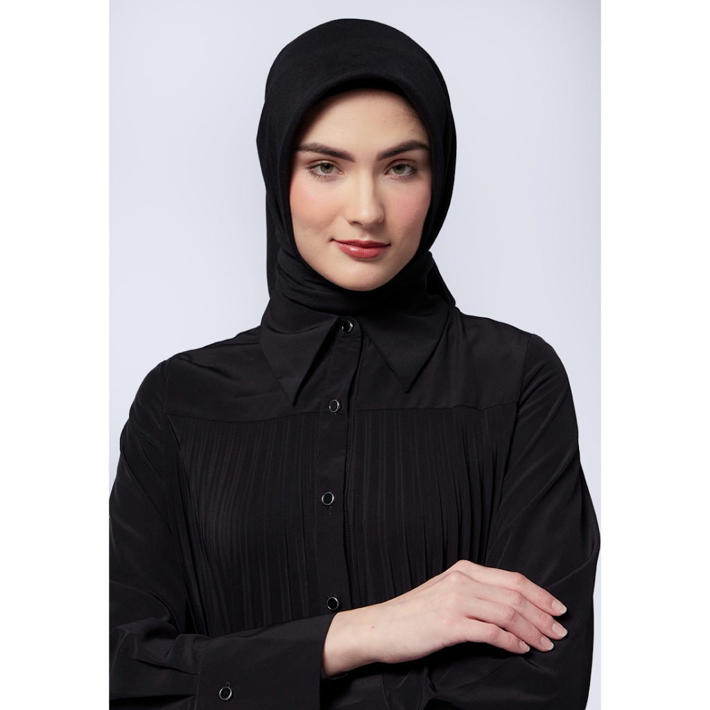 Jual Executive Solid Black Square Scarf Black | Shopee Indonesia