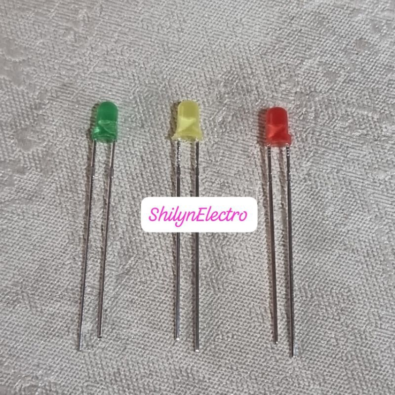 Jual HARGA 10 PCS LED 3MM MIKA - MERAH HIJAU KUNING 2V-3V | Shopee Indonesia