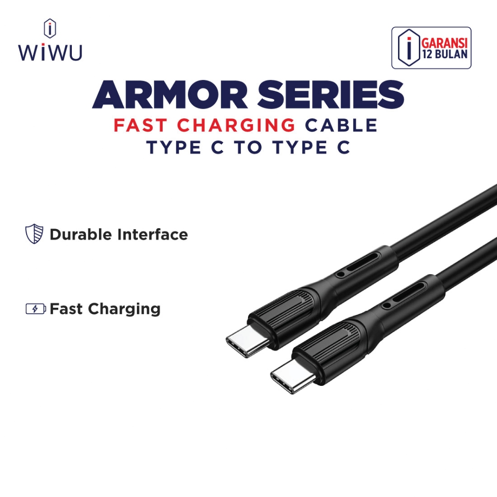 Jual Cable Data USB Type C to USB Type C Fastcharging Wiwu Armor Series ...