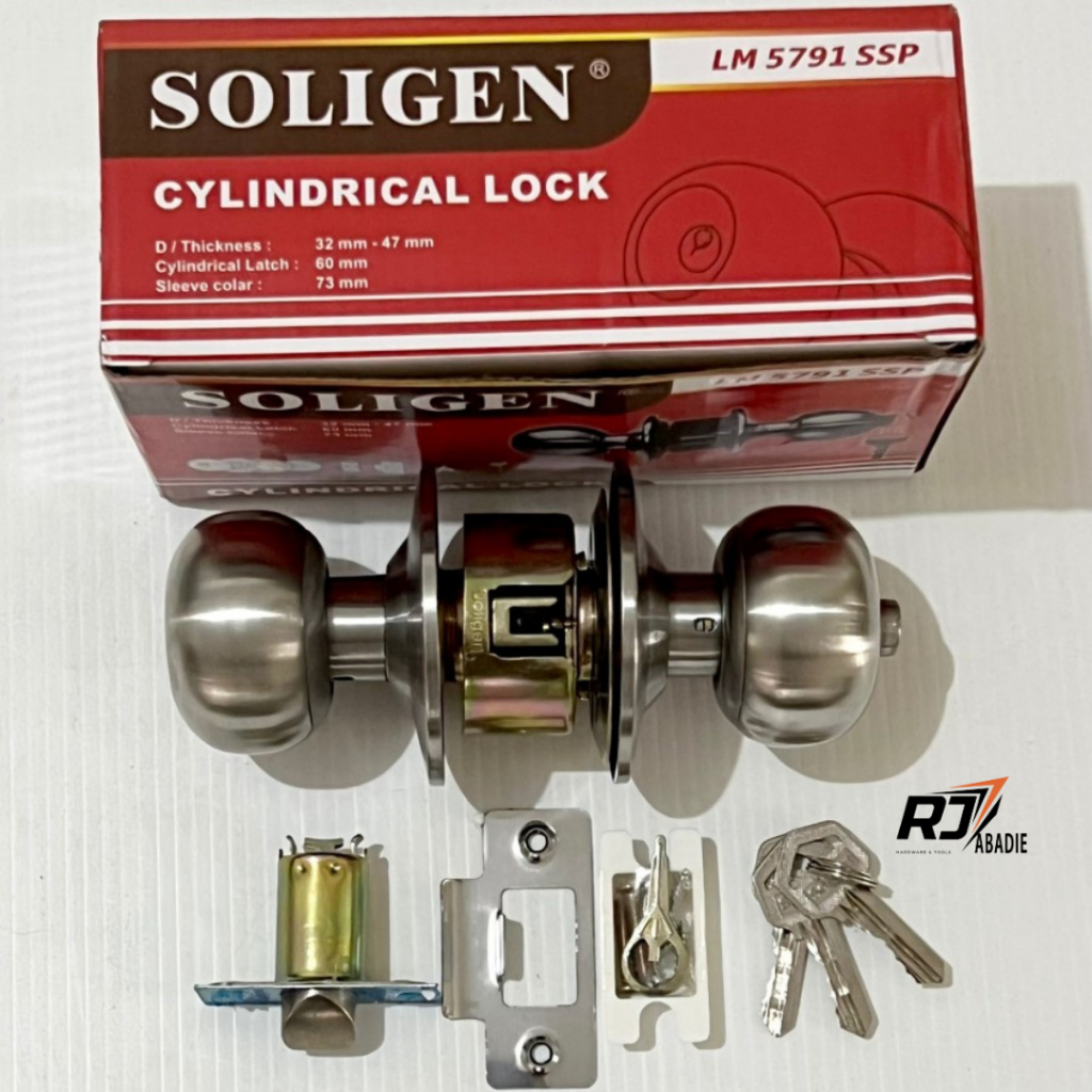 Jual Handle Gagang Pintu Kunci Bulat Stainless Set SOLIGEN LM-5791 ...