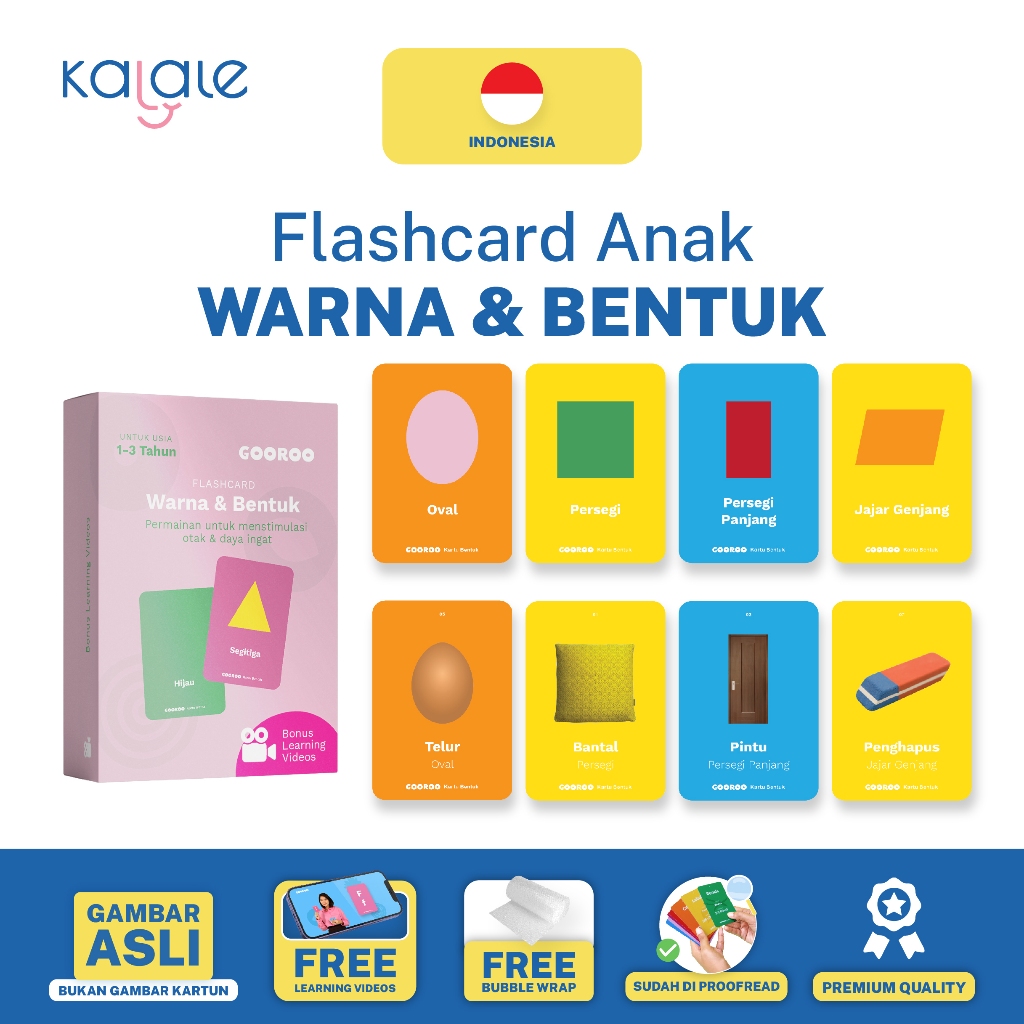 Jual GOOROO by Kalale - Flash Card Warna & Bentuk Mainan Kartu Edukasi ...