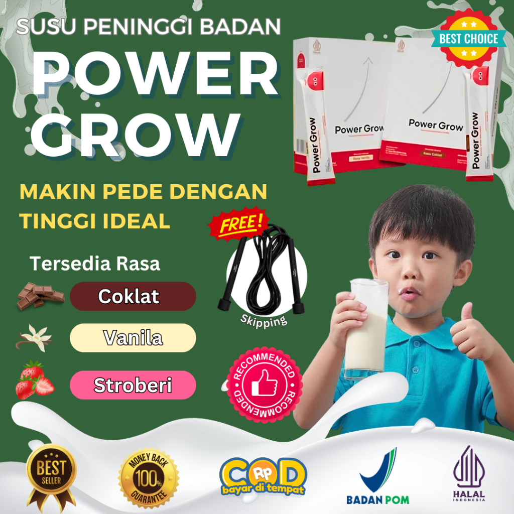 Jual 1 Box Susu Power Grow Paket Best Seller Suplemen Obat Peninggi ...