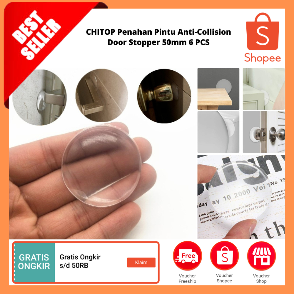 Jual Penahan Pintu Anti-Collision Door Stopper 50mm 6 PCS / Penghenti ...