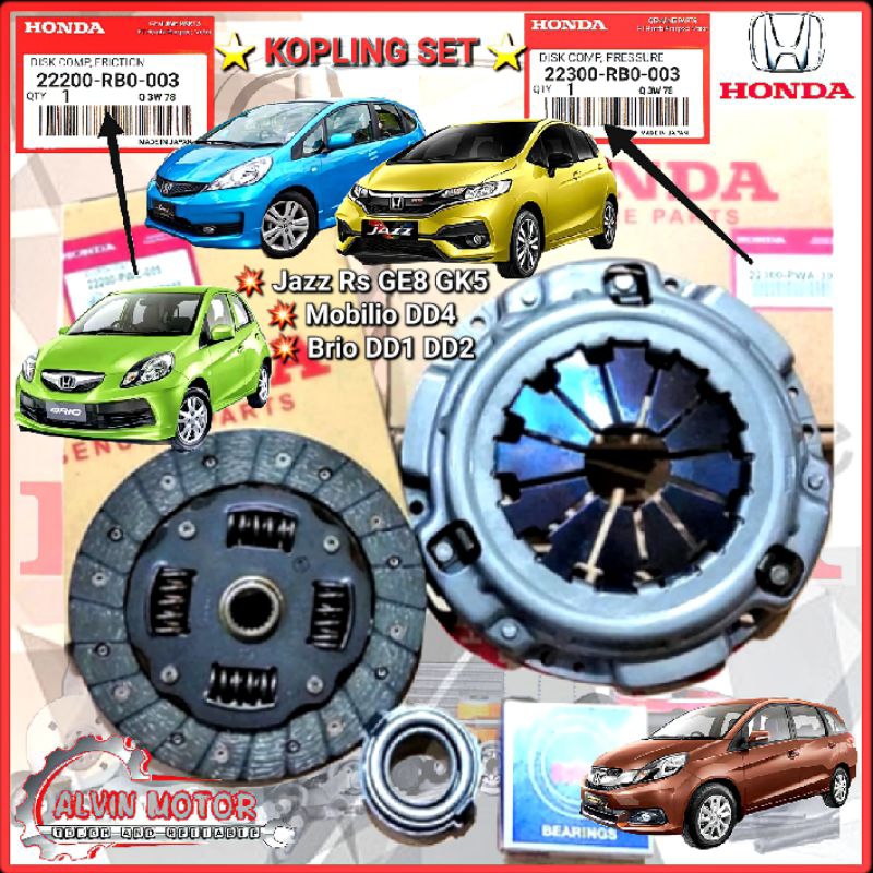 Jual ORIGINAL KOPLING SET MANUAL HONDA MOBILIO DD4, JAZZ RS GE8 GK5, BRIO / BRIO SATYA DD1 DD2 ...