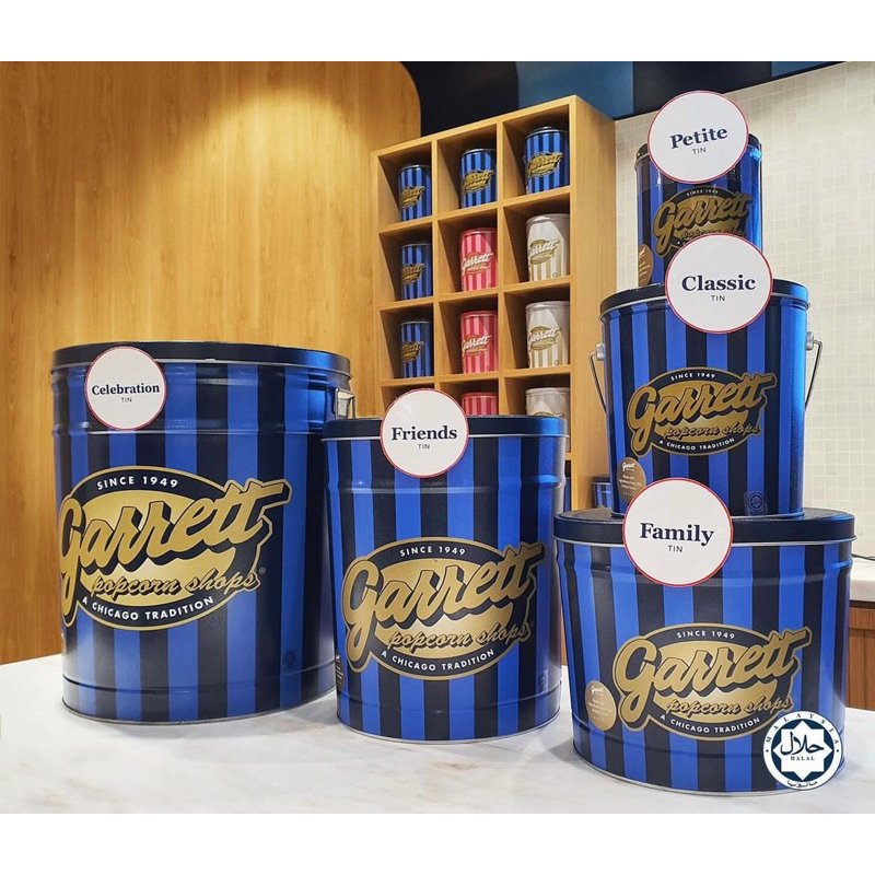 Jual GARRETT POPCORN TIN / Kaleng Malaysia Halal. Petite / Classic ...