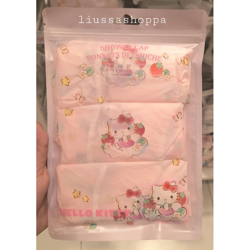 Jual Shower Cap Miniso - Sanrio Characters Strawberry Collection Shower ...