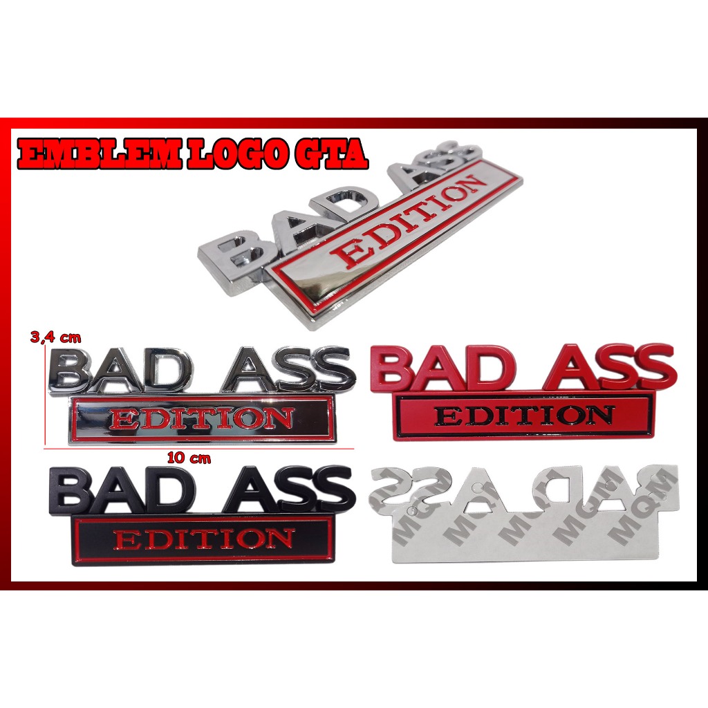 Jual Emblem Logo Bad Ass Grand Theft Auto Comunity Bahan Metal anti ...