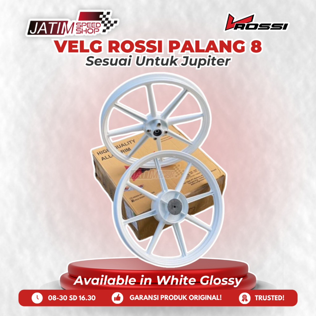 Jual V-Rossi Vrossi Velg Racing Batang 8 Palang 8 Untuk Jupiter White ...