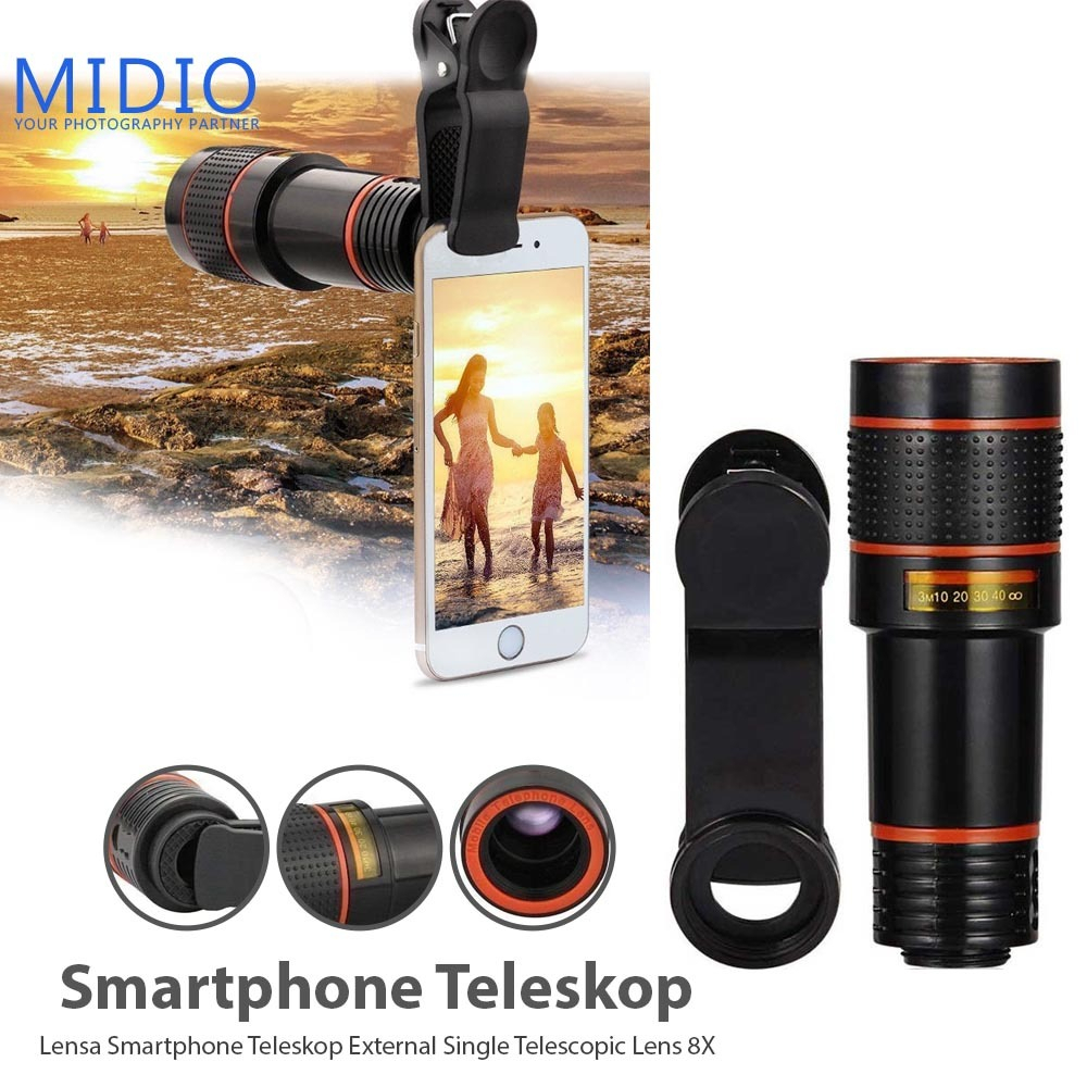 Jual Lensa Smartphone Teleskop External Single Telescopic Lens 8X ...