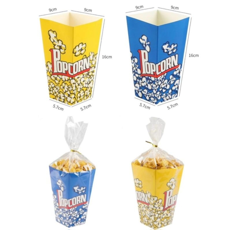 Jual 25pcs dus popcorn paper box pop corn packaging popcorn plastik pop ...