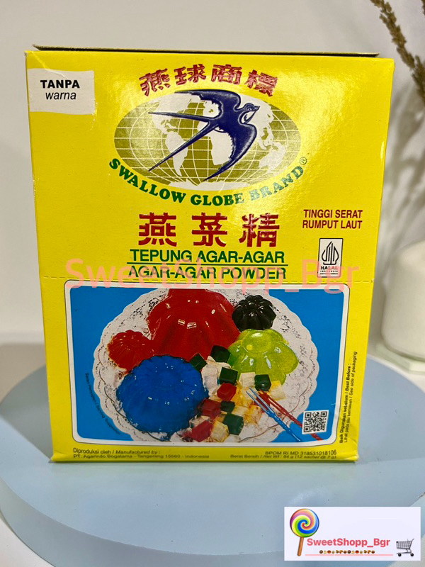 Jual Agar-Agar Swallow Globe Brand 1 Box (isi 12 sachet) | Shopee Indonesia