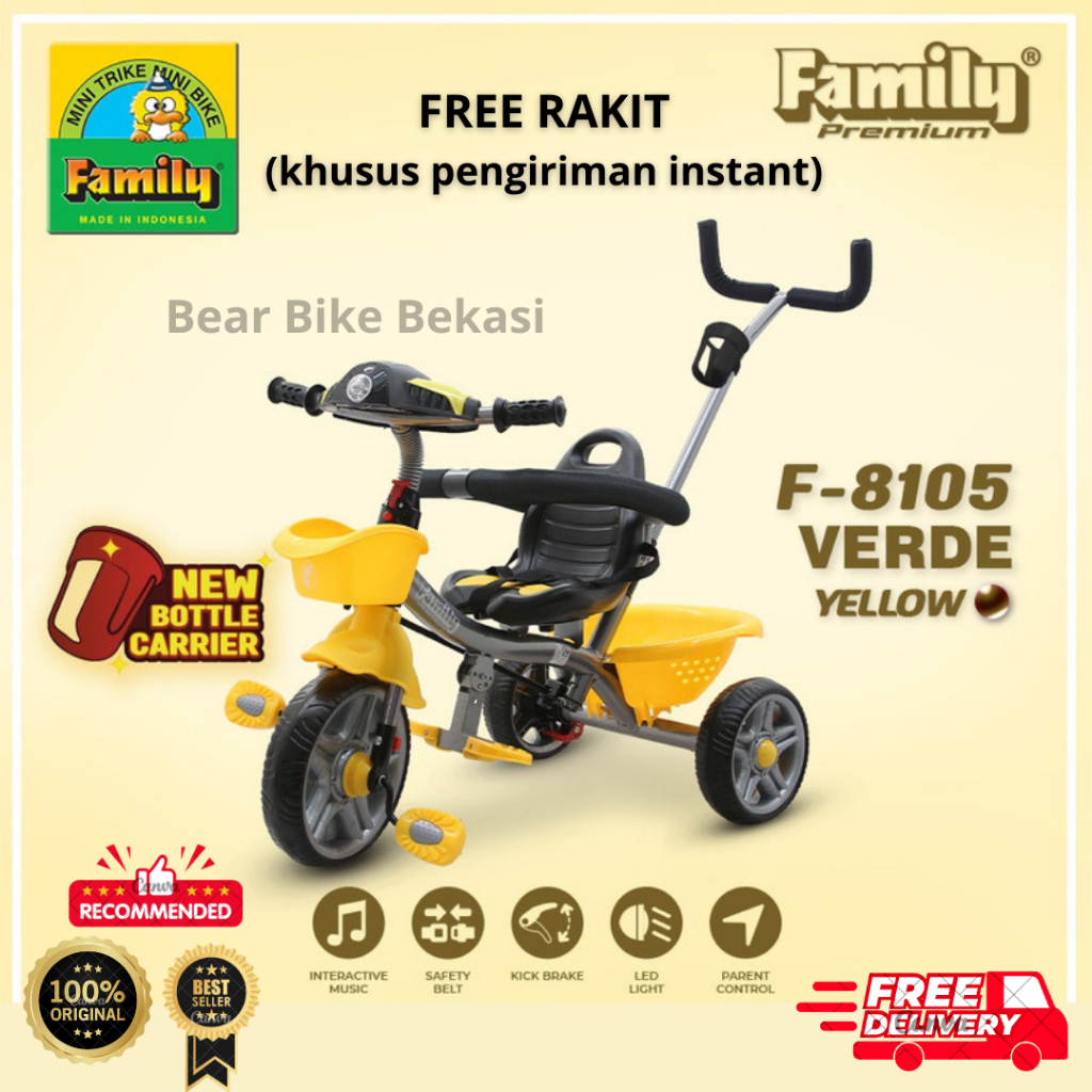 Jual Sepeda Anak tricycle / Roda tiga FAMILY VERDE F-8105 / VAMOS F ...