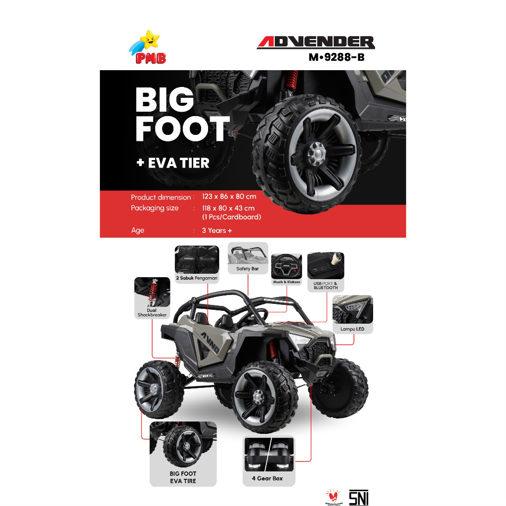 Jual Mobil Aki PMB M9288-B M9288B M 9288 B ADVENDER BIG FOOT UNIT JUMBO ...