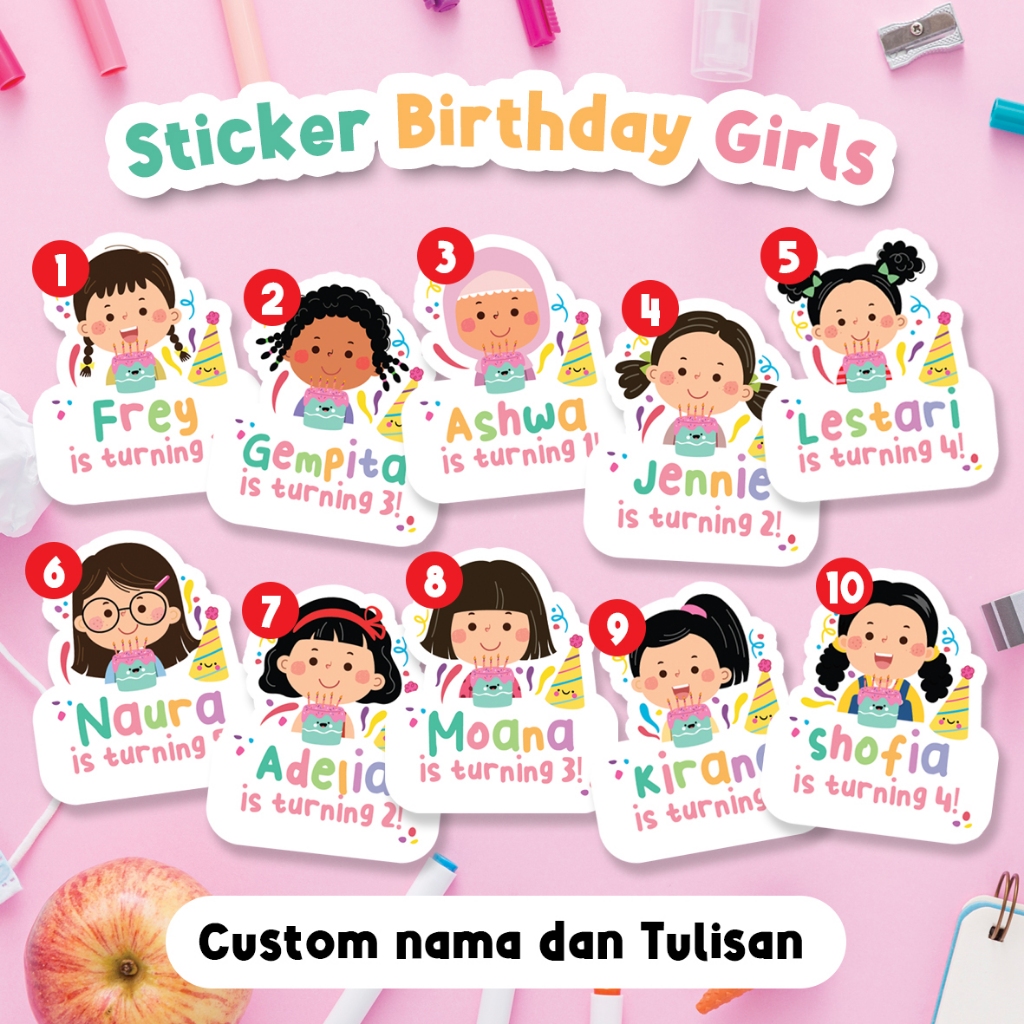 Jual Sticker Ulang Tahun Anak Sticker Bento Birthday Sticker Anak ...