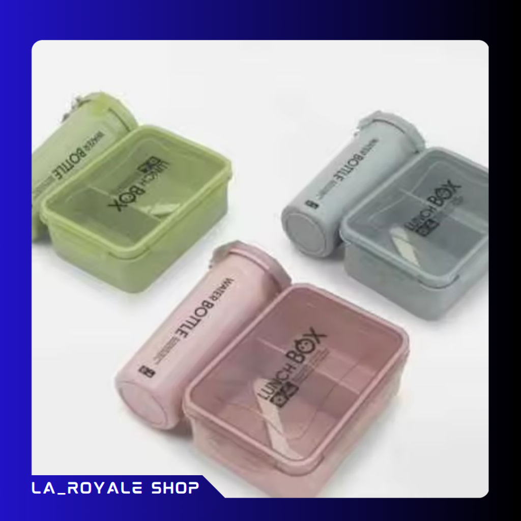 Jual Lunch Box Sekat 2 Satu set Kotak Makan Dan Botol Minum BPA FREE - 8216 | Shopee Indonesia