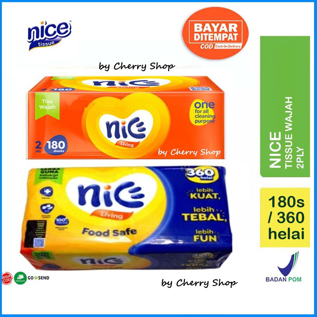 Jual [180s / 360 helai KEMASAN BARU] Tisu tissue nice 180 sheets 2ply ...