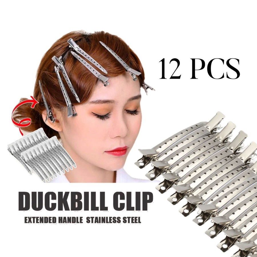 Jual Jepitan Rambut Salon Besi Jepit Bebek Stainless Duckbill Clip 12 ...