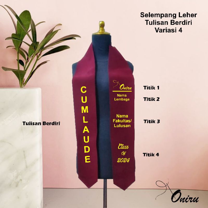 Jual Selempang wisuda Leher Cumlaude (tulisan vertikal) | Shopee Indonesia