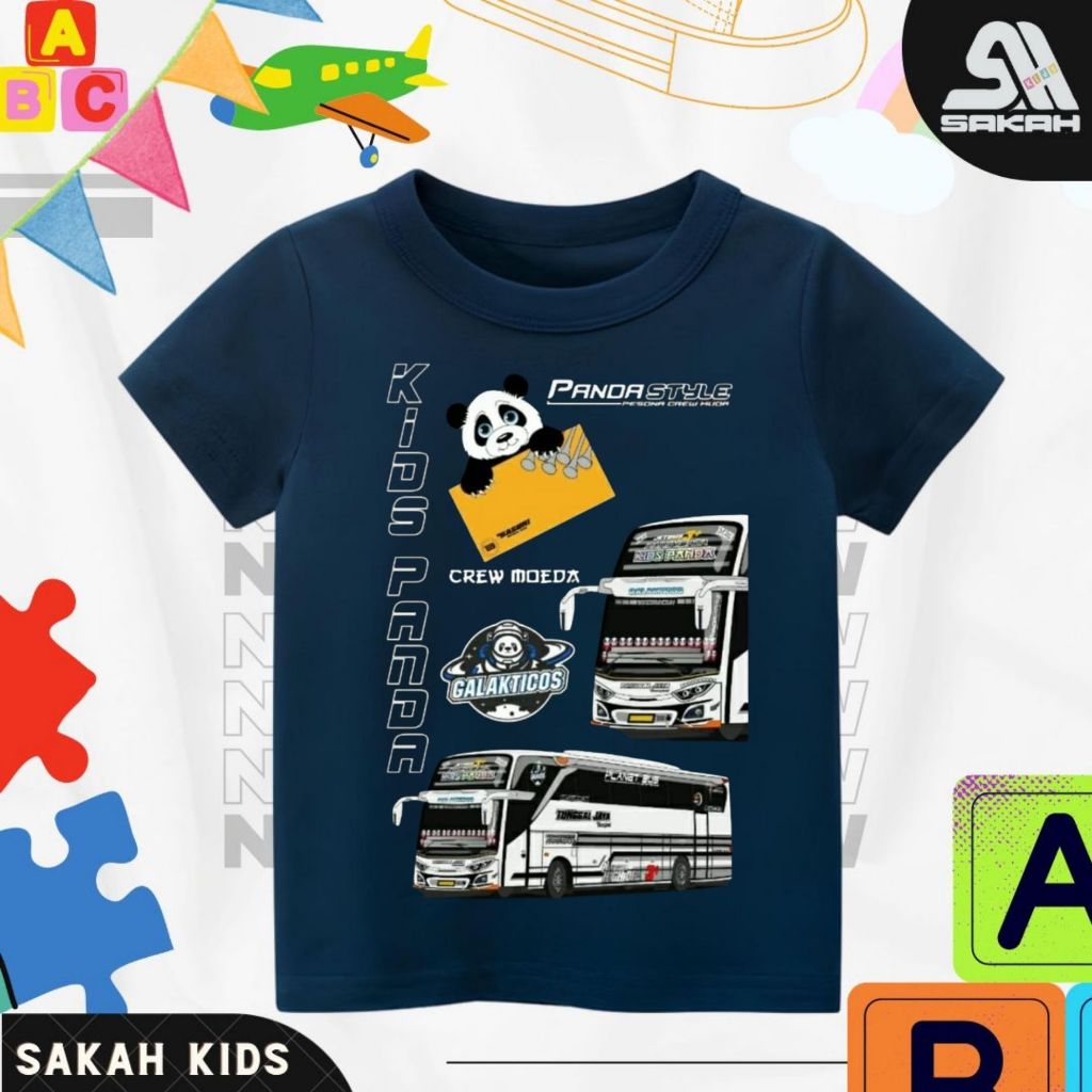 Jual Kaos Anak Custom Nama Combed 30s BUS PANDA STYLE KIDS Untuk Harian dan Hadiah Anak Laki ...