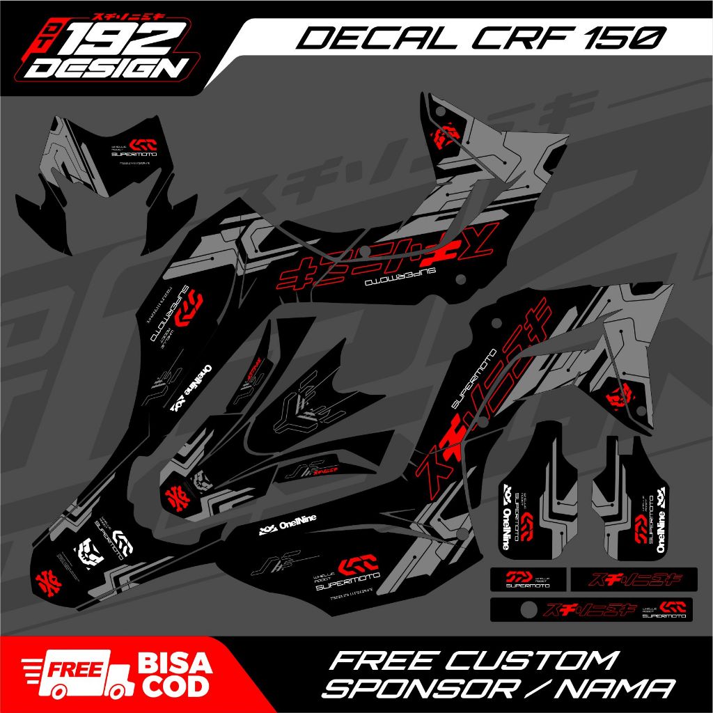 Jual Decal Crf 150 L Design Terbaru Full Body Hitam Merah Superglossy ...