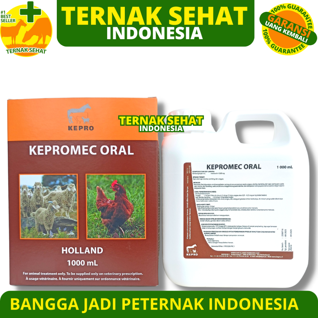 Jual KEPROMEC ORAL 1 LITER ORIGINAL - Obat Cacing Kutu Kudis Scabies ...