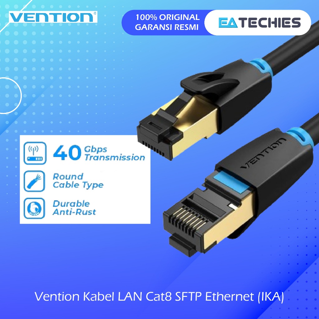 Jual Vention Kabel LAN Cat 8 RJ45 Ethernet Network Patch STP UTP 4 Gigabit Cat.8 Cat8 50 CM 1M 1 ...