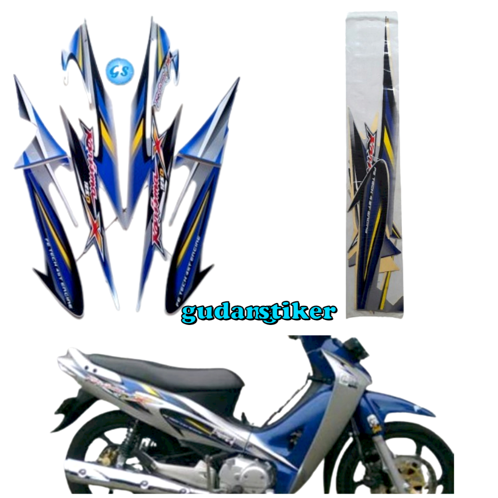 Jual STIKER STRIPING MOTOR KARISMA X 125D 2006 SILVER-BIRU | Shopee ...