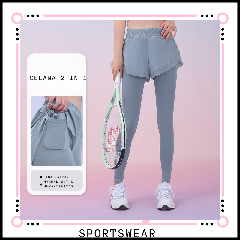 Jual Maysport Celana Olahraga 2in1 Legging + Inner Celana Lari Gym ...