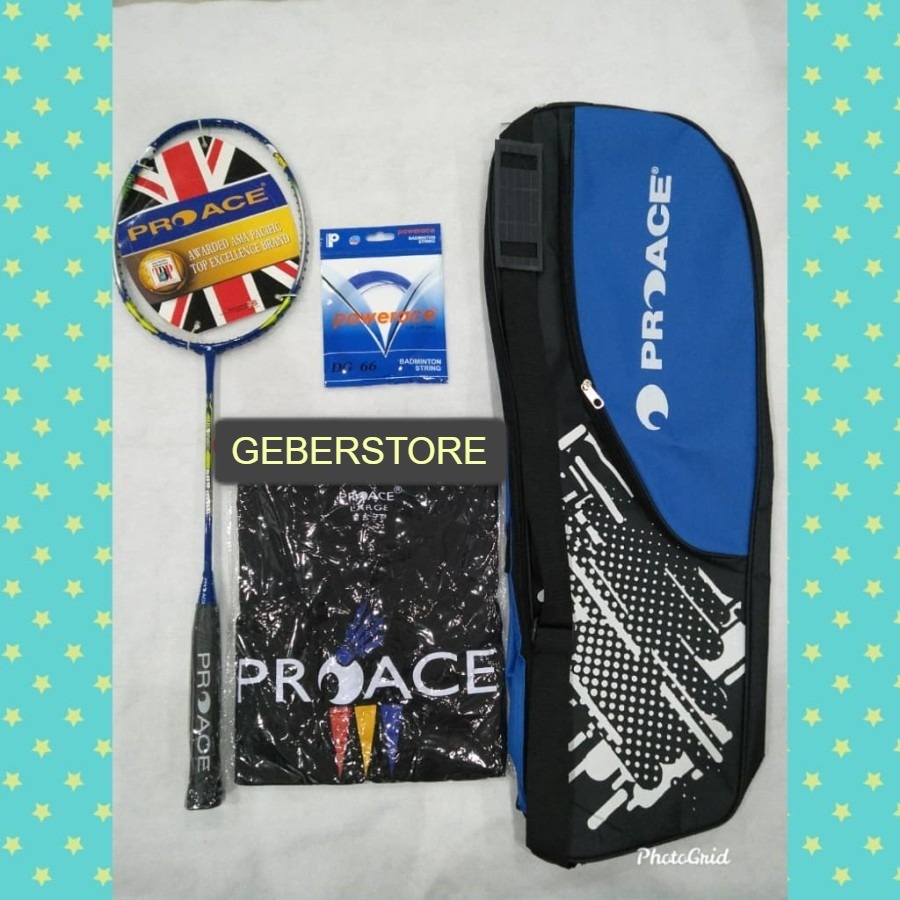 Jual Raket Badminton PROACE SDS 100 ORIGINAL Free tas, senar, kaos ...