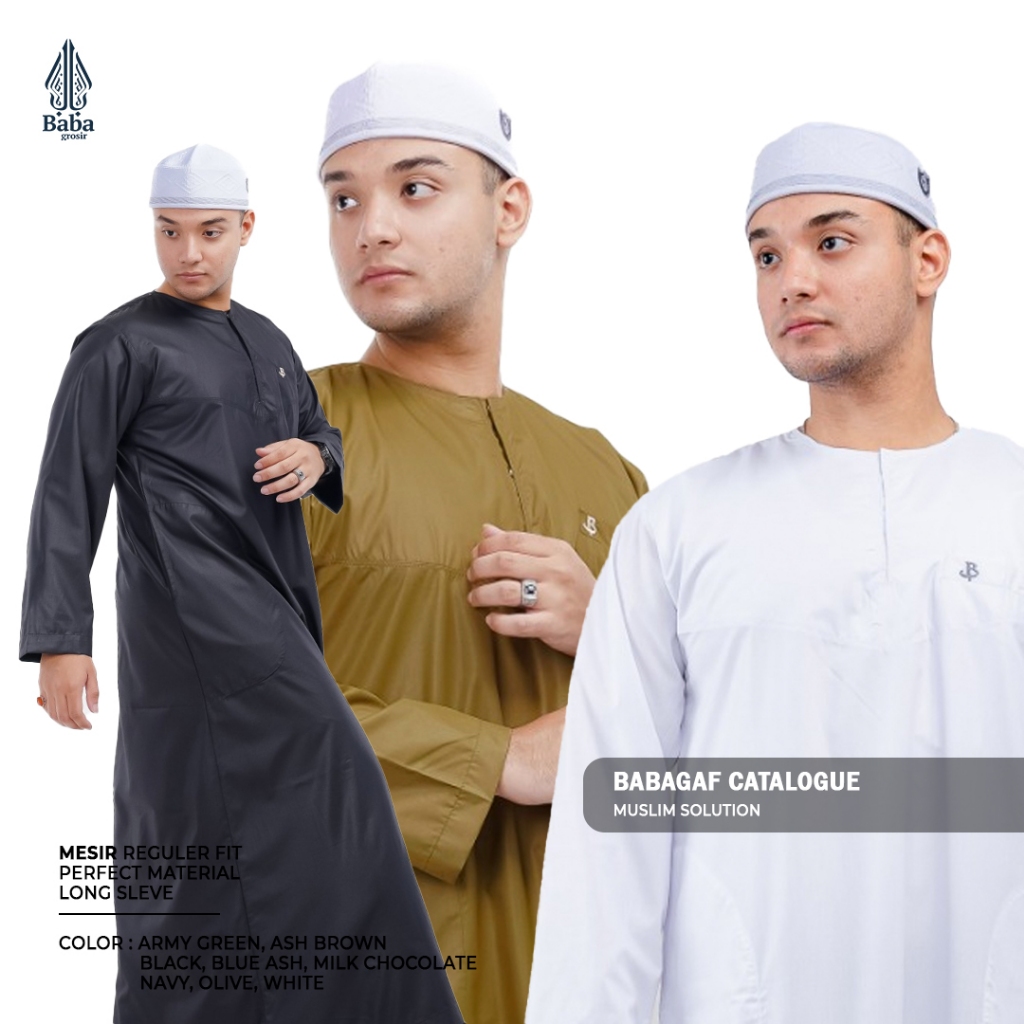 Jual Gamis Mesir Babagaf Jubah Model Tanpa Kerah | Shopee Indonesia