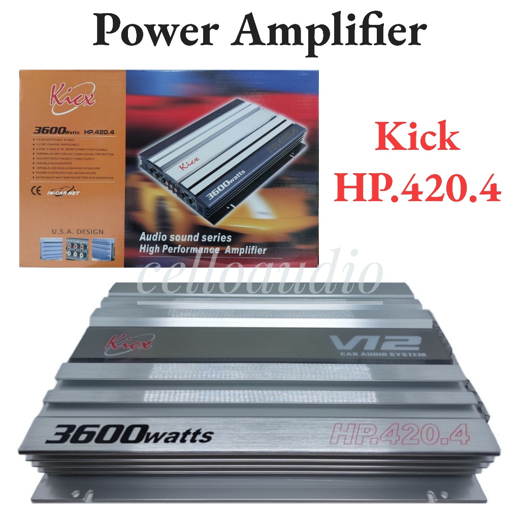 Jual Power Amplifier 4 Channel Kick HP 420.4 Audio Mobil Car Amplifier | Shopee Indonesia