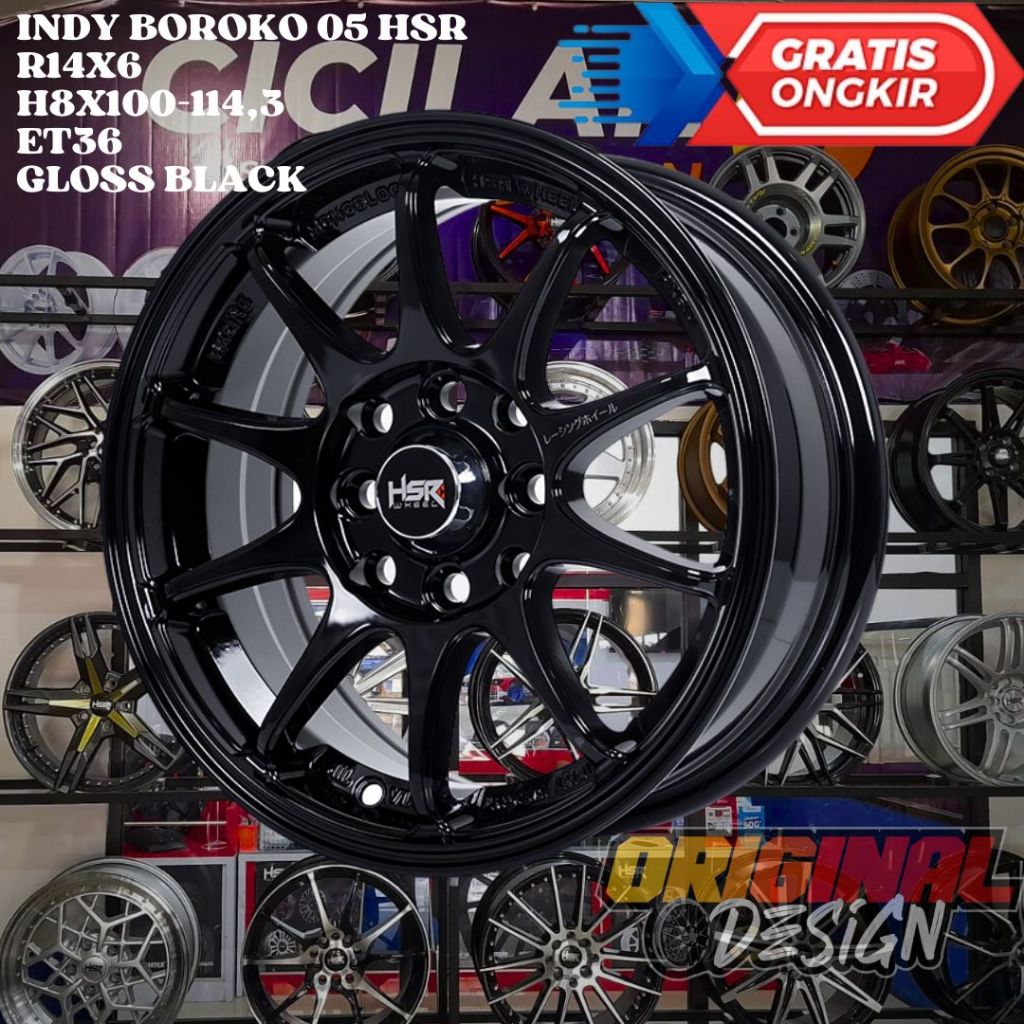 Jual Velg Mobil Racing Ring 14 HSR INDY R14 BISA UNTUK SIGRA CALYA AGYA AYLA | Shopee Indonesia