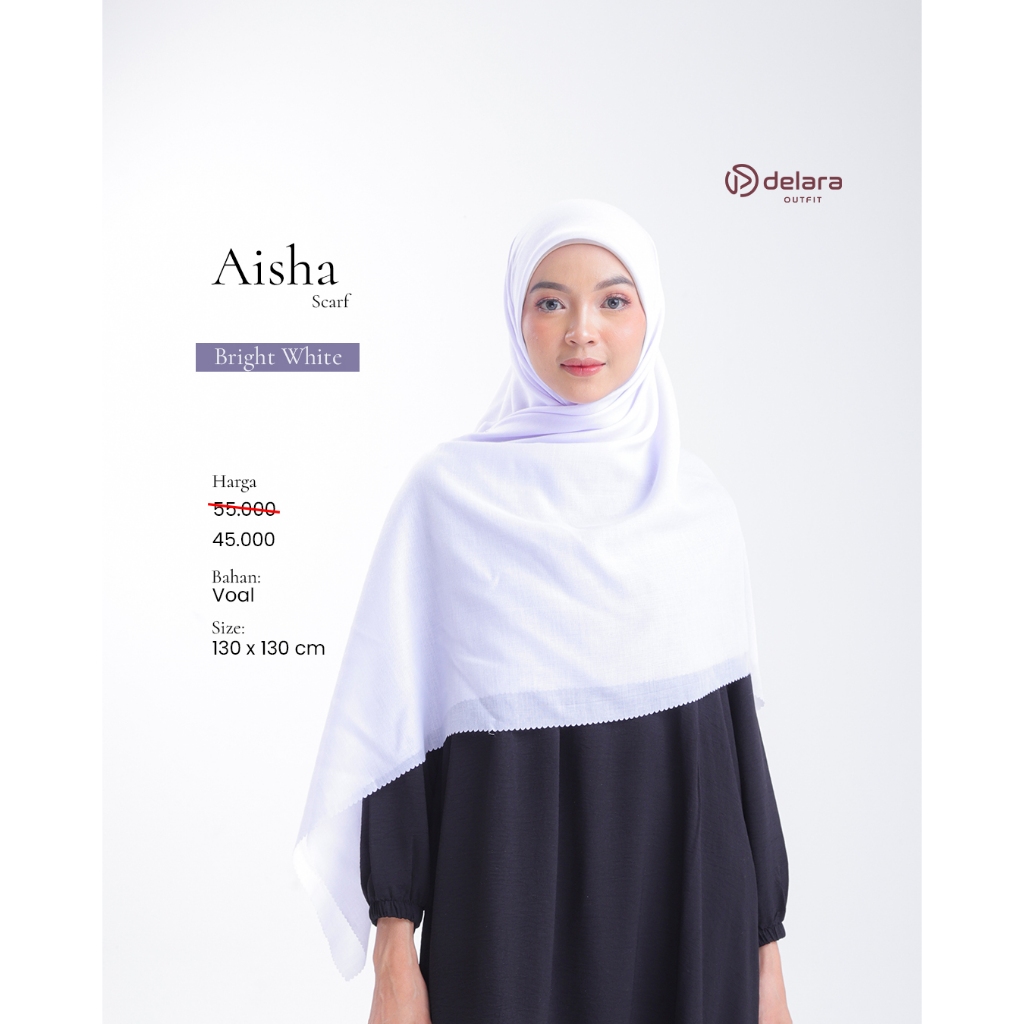 Jual Delara Outfit - Scarf Polos Aisha Hijab Segi Empat Hijab Polos Jilbab Voal Polos Ukuran ...