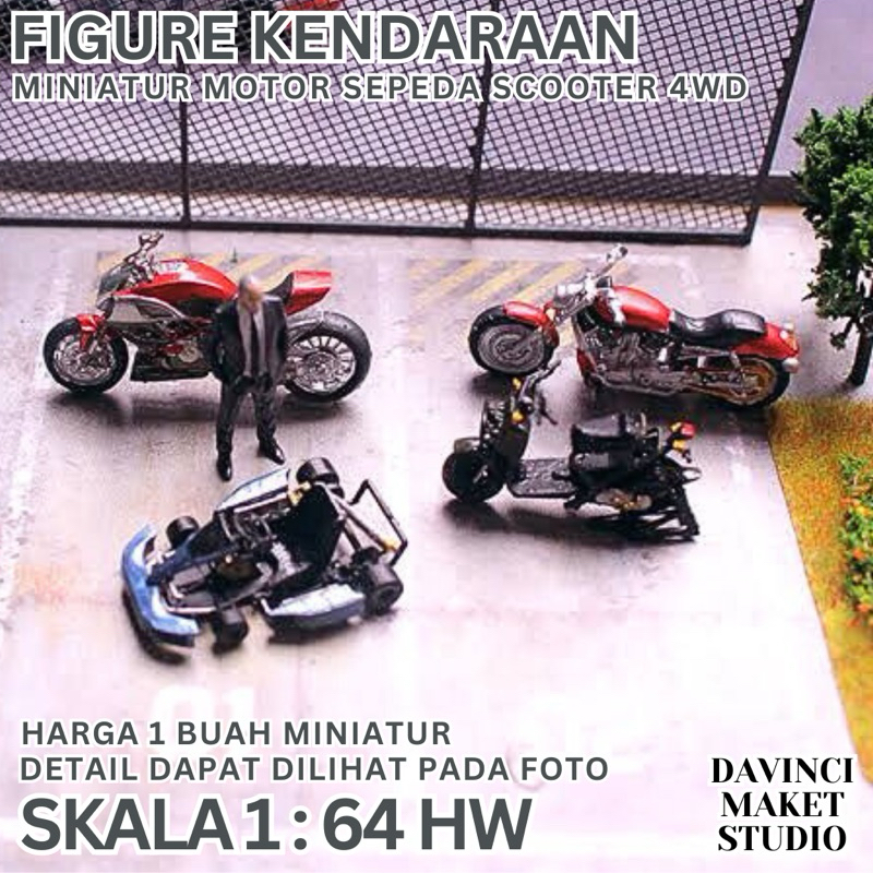 Jual (64) Miniatur Motor Sepeda Skuter Perahu Skala 64 Kendaraan ...