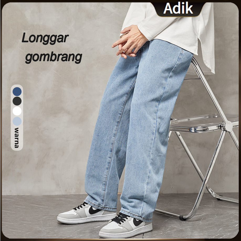 Jual Celana Jeans Pria korean style baggy pants celana kulot pria ...