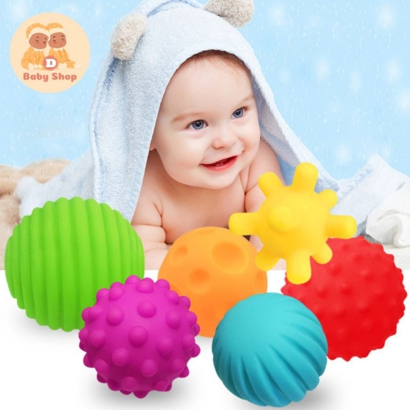 Jual Daebak 6pcs Set Mainan Bayi Bola Sensory Multi Texture Ball SS ...