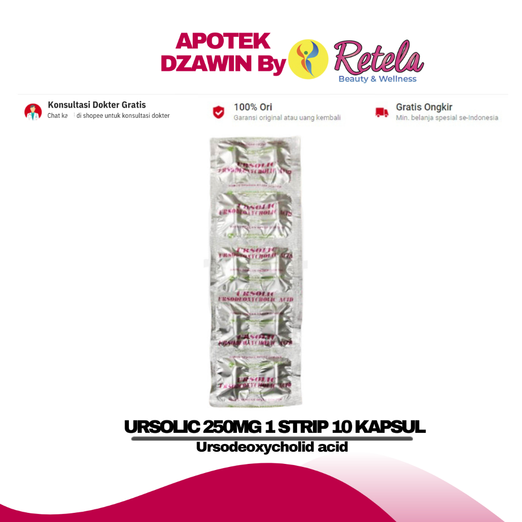 Jual URSOLIC 250MG 1 STRIP 10 KAPSUL ( URSODEOXYCHOLID ACID ) | Shopee ...